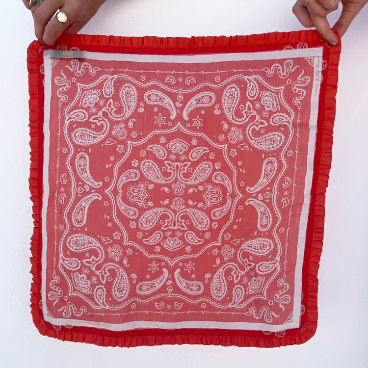 Red Bandana with Ruffle – Never Fully Dressed