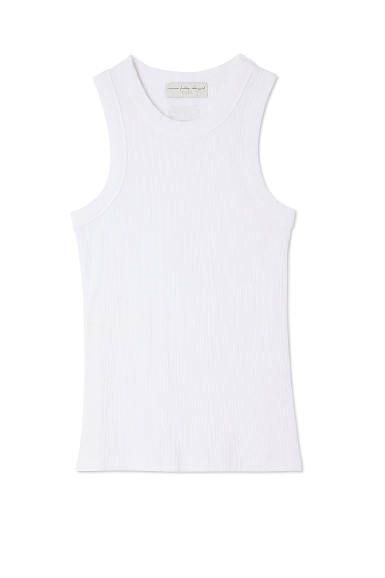 White Ribbed Tank – Never Fully Dressed
