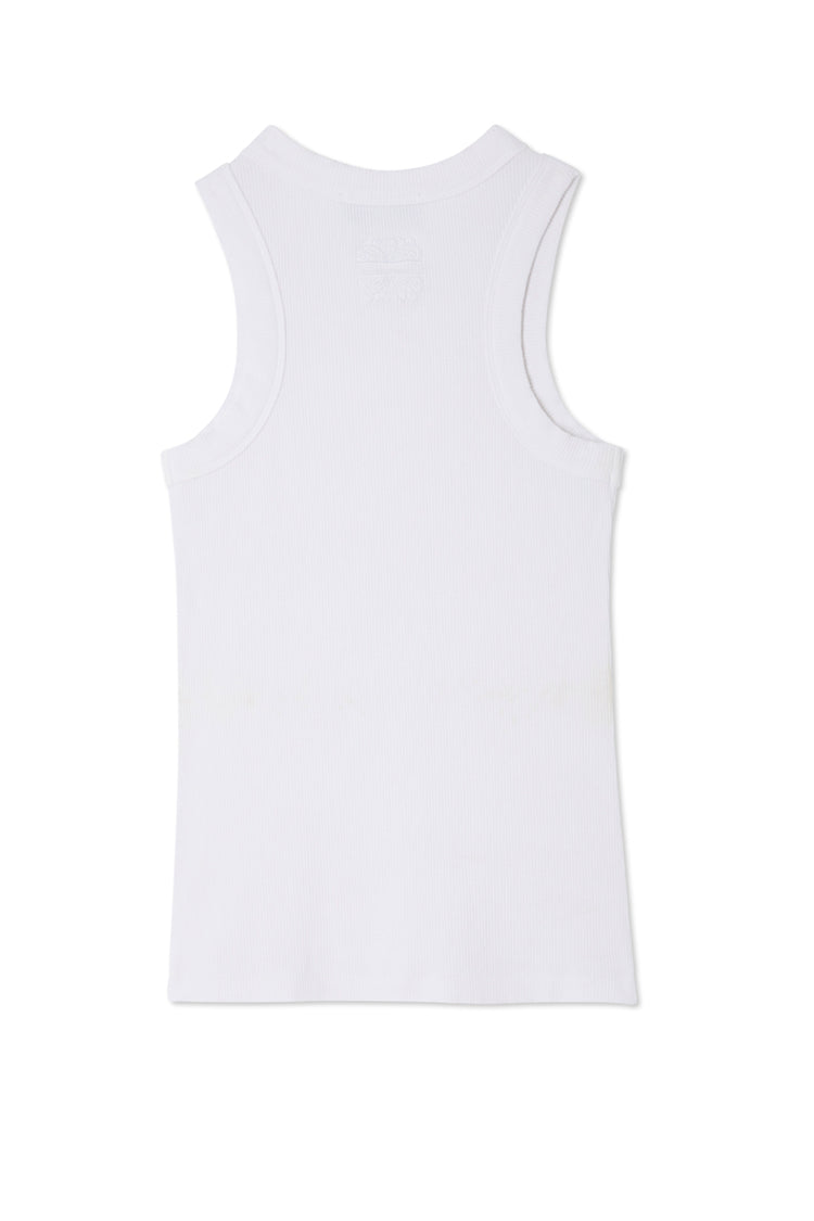 White Ribbed Tank – Never Fully Dressed