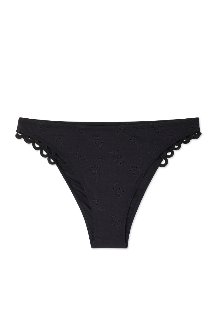 Broderie Black Bikini Brief – Never Fully Dressed