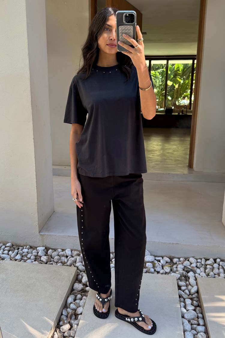 Black Studded T-Shirt – Never Fully Dressed