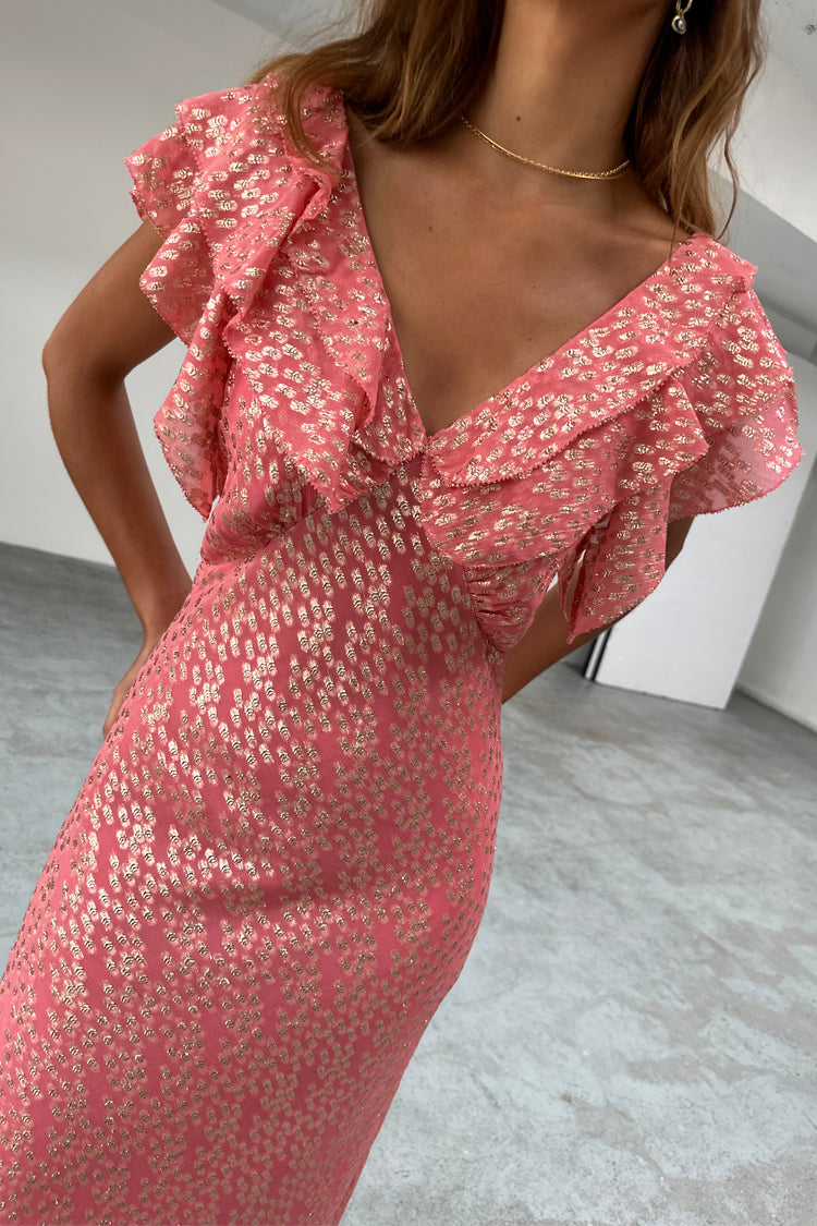 Pink Jacquard Tilda Dress – Never Fully Dressed