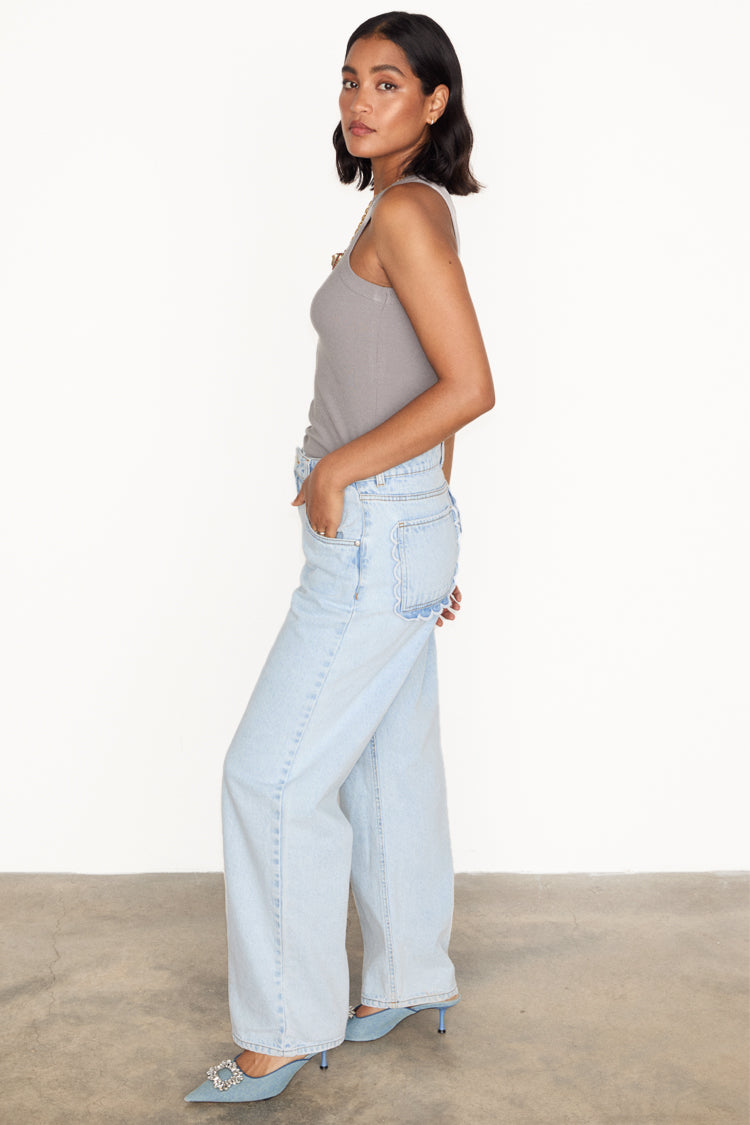 Scallop Detail Straight Leg Jeans – Never Fully Dressed